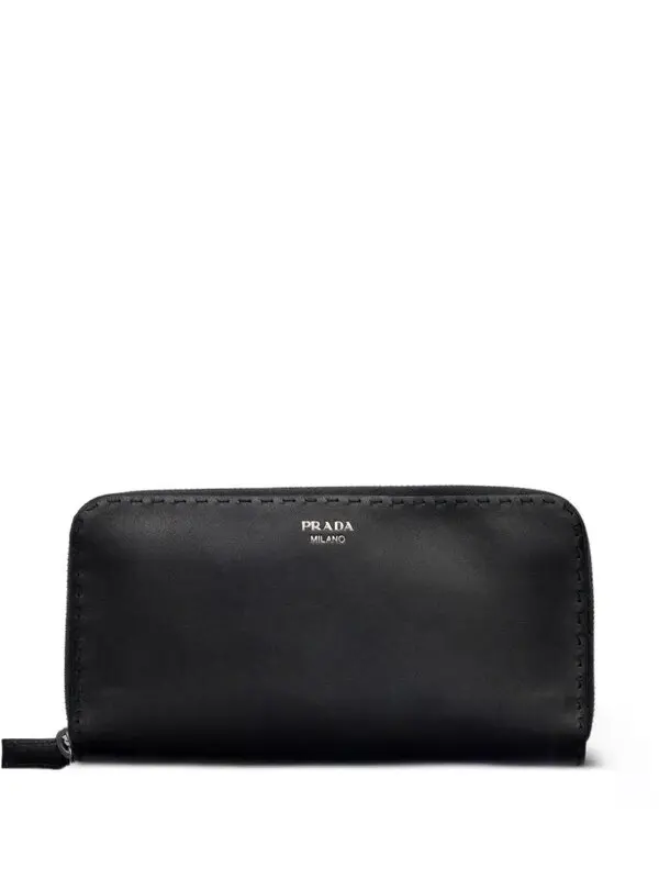 Prada Antiqued-leather Wallet