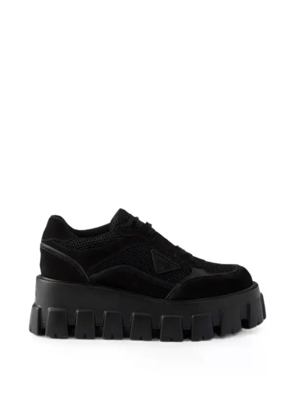 Prada Monolith Suede And Mesh Fabric Sneakers