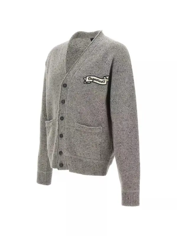 Dsquared2 Logo-patch V-neck Cardigan - Grey