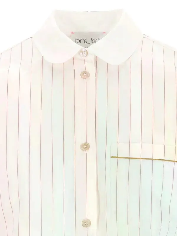 FORTE_FORTE Stripe-pattern Club-collar Shirt