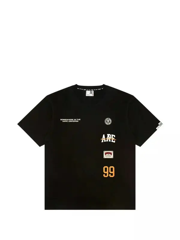 AAPE BY *A BATHING APE Logo-patch Crew-neck T-shirt - Black