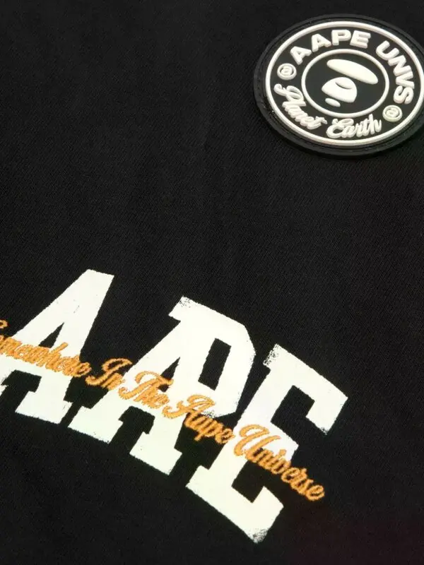 AAPE BY *A BATHING APE Logo-patch Crew-neck T-shirt - Black