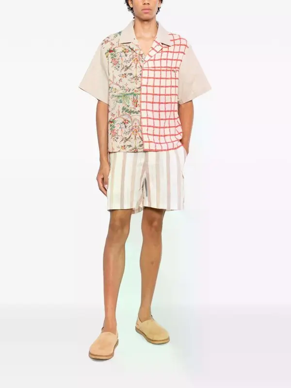 YOUNG N SANG Patchwork Floral-print Shirt - Neutrals