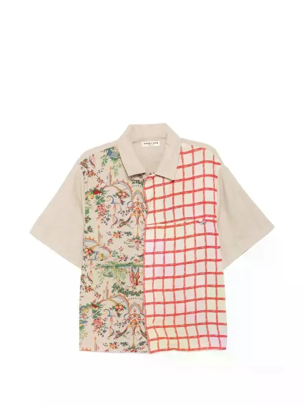 YOUNG N SANG Patchwork Floral-print Shirt
