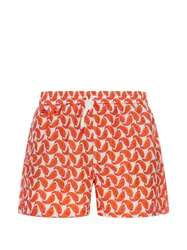 Kiton Paisley-print Swim Shorts - White