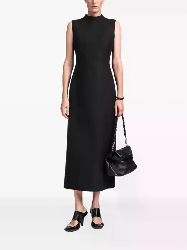 MAISON MARGIELA Sleeveless High Neck Midi Dress With Rear Zip - Black