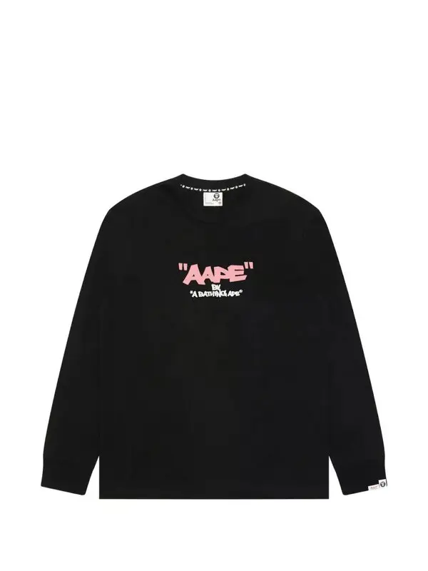 AAPE BY *A BATHING APE Graphic-print Long-sleeve T-shirt - Black