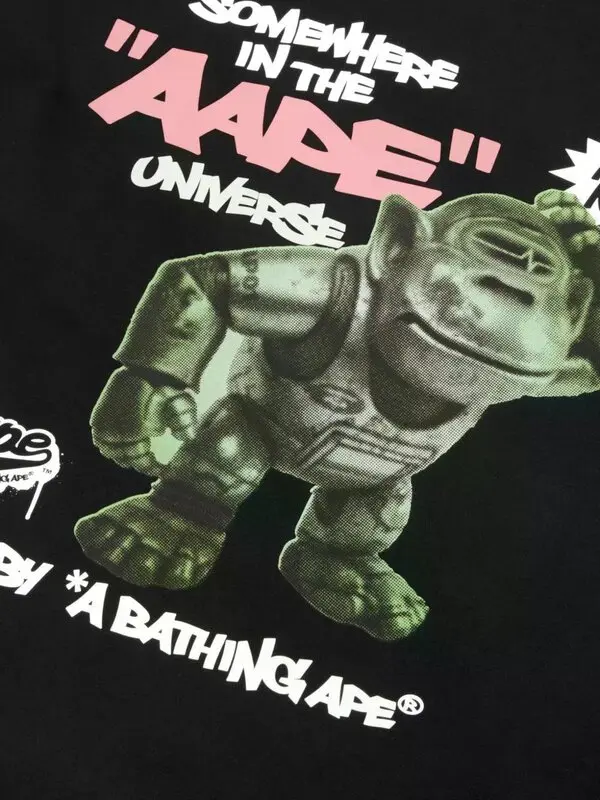 AAPE BY *A BATHING APE Graphic-print Long-sleeve T-shirt - Black