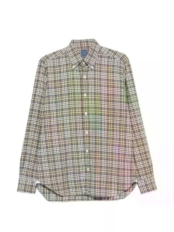 BARBA NAPOLI Check-pattern Button-down Shirt