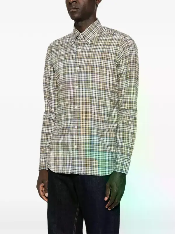 BARBA NAPOLI Check-pattern Button-down Shirt