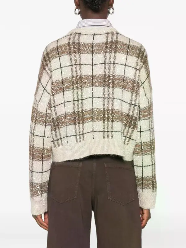 Brunello Cucinelli Sequin-embellished Checked Sweater