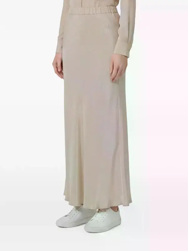 Max Mara M Monogram Silk Maxi Skirt