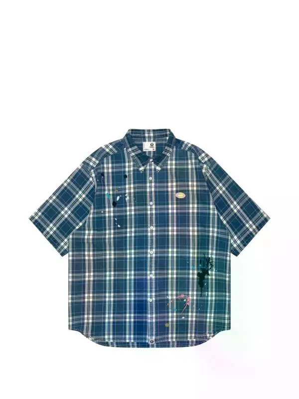 AAPE BY *A BATHING APE Moonface-patch Check-print Shirt