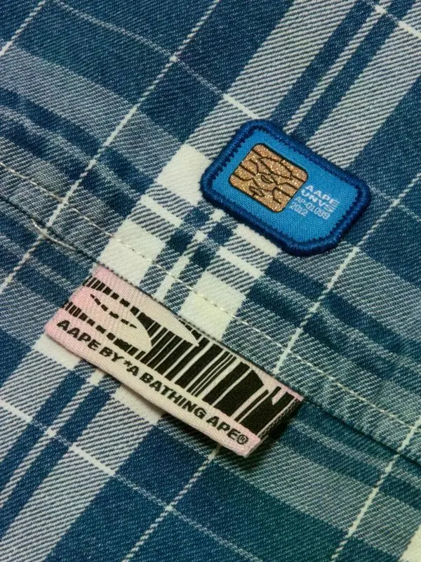 AAPE BY *A BATHING APE Moonface-patch Check-print Shirt