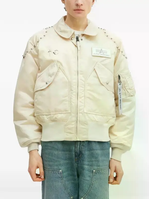 Alpha Industries X Thug Club Stud-embellished Patch Jacket
