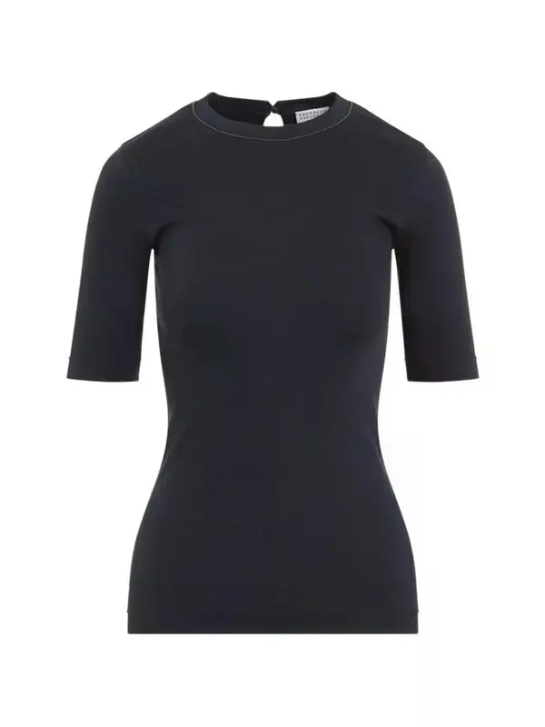 Brunello Cucinelli Monili Trim Short Sleeve T-shirt