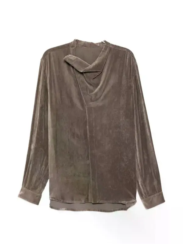 Rick Owens Velvet-effect Draped Shirt - Brown