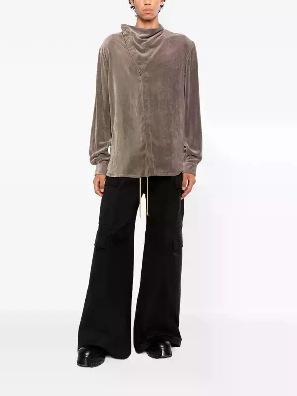 Rick Owens Velvet-effect Draped Shirt