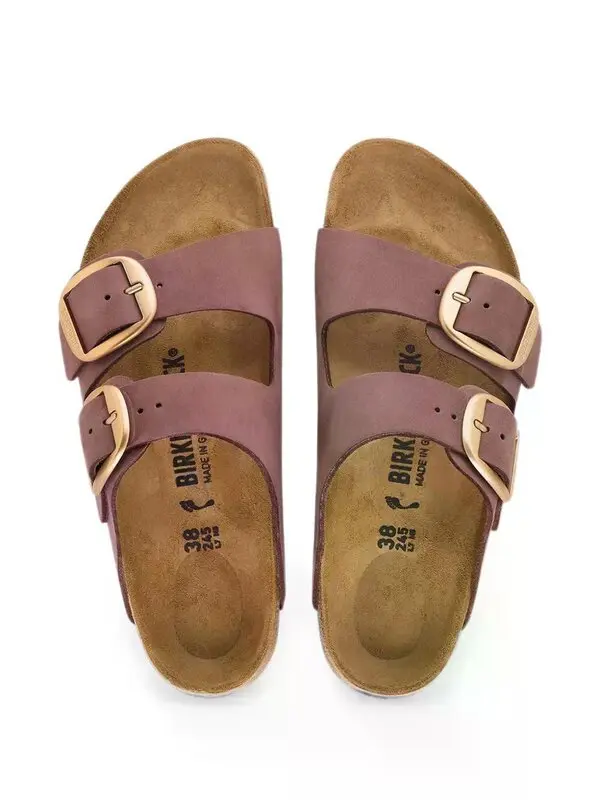 BIRKENSTOCK Arizona Big Buckle Nubuck Leather Sandals - Purple