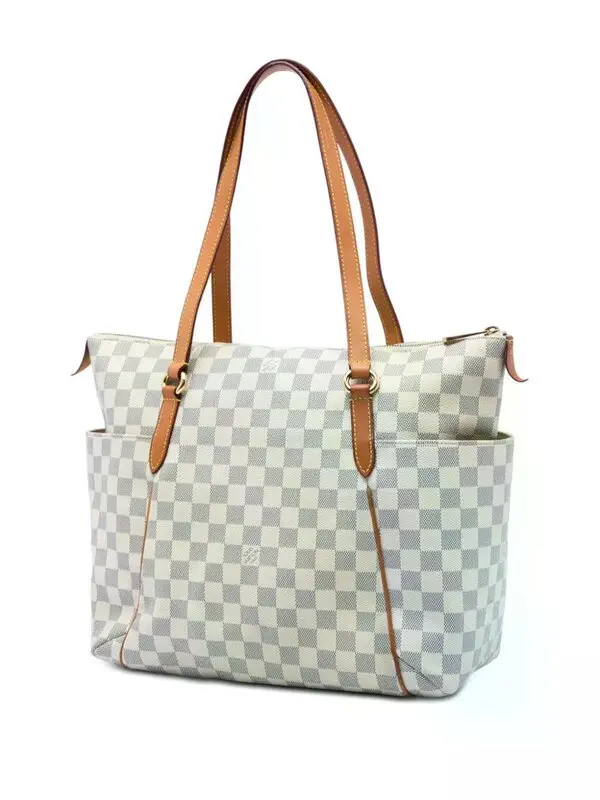 LOUIS VUITTON Damier Azur Totally Mm Tote Bag - White