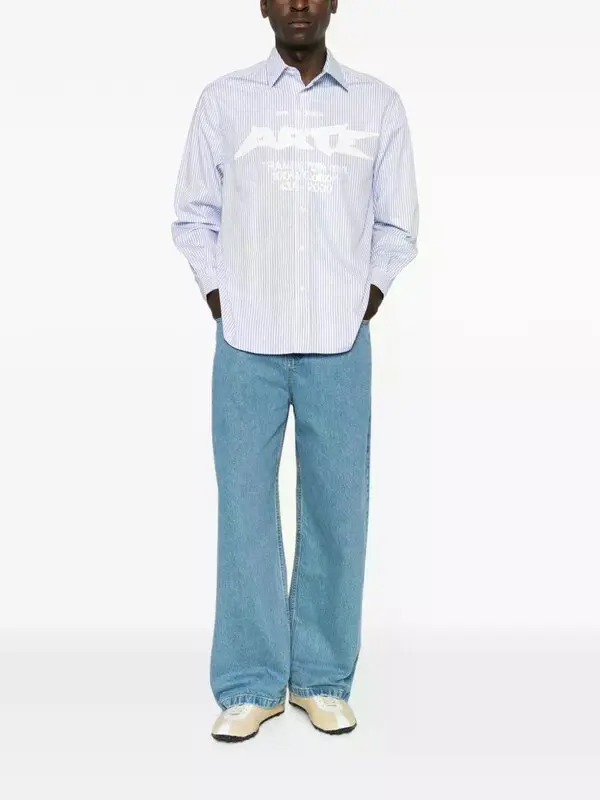 ARTE ANTWERP Logo-print Striped Shirt