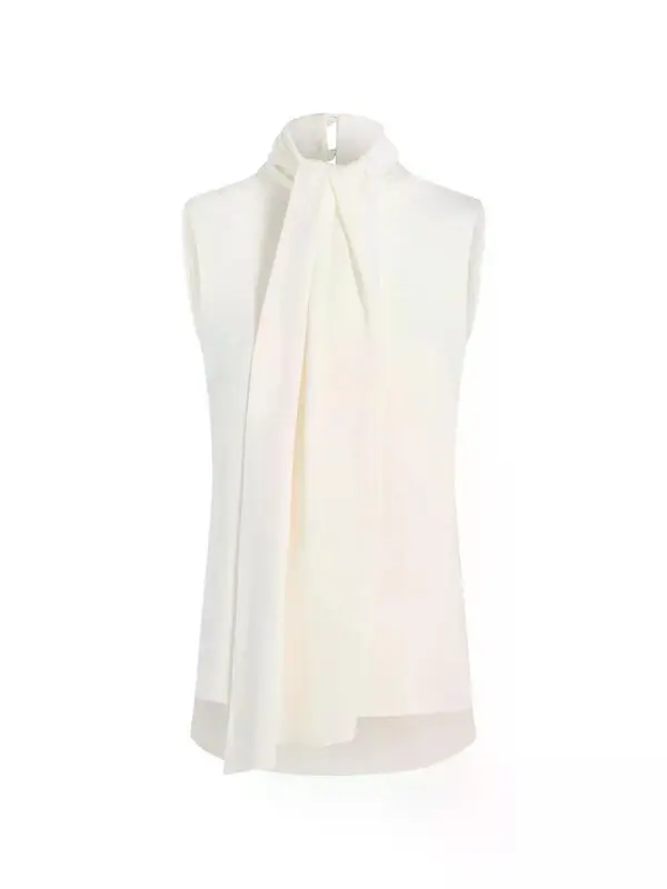 Adam Lippes Swayze Scarf-neck Top - Neutrals