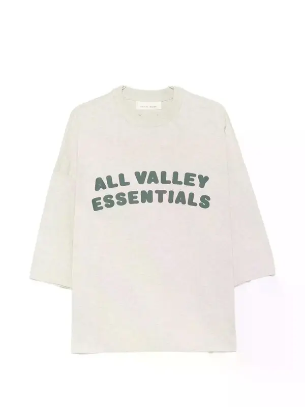 Fear Of God Logo-print Drop-shoulder T-shirt - Neutrals