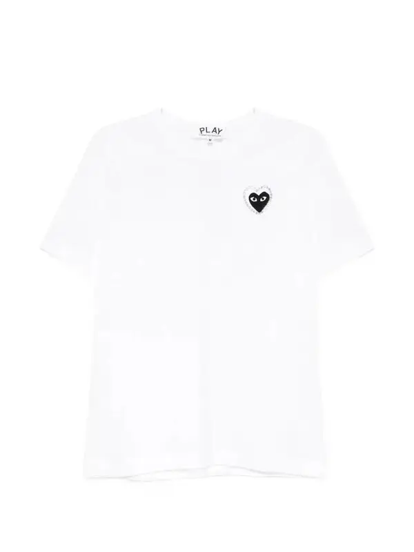 Play Comme Des Garcon Crystal-embellished Heart-patch T-shirt