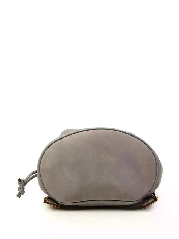 FERRAGAMO 20th Century Suede Vara Bow Flap Drawstring Backpack