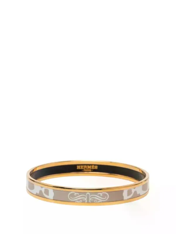 Hermès 2017 Narrow Brides De Gala Tattoo Enamel Bangle 65 Costume Bracelet - Brown