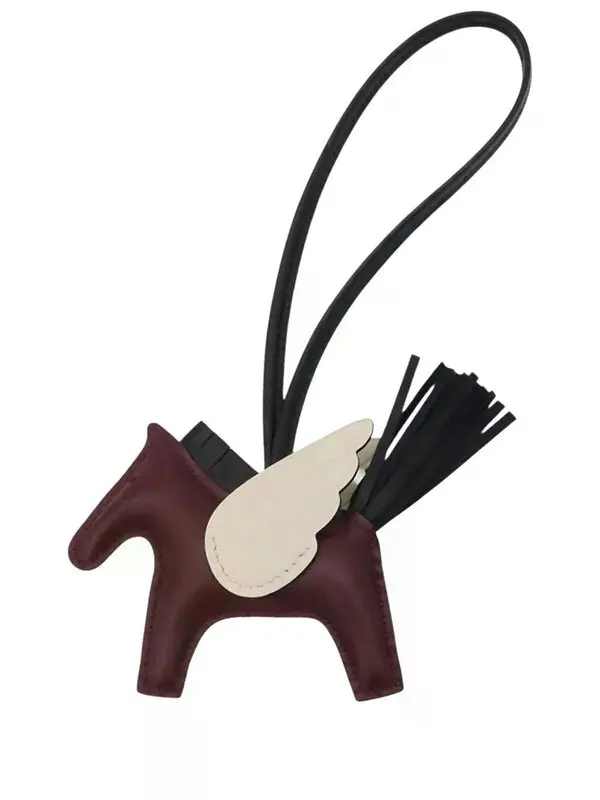 Hermès 2025 Milo Lambskin And Swift Grigri Rodeo Pegase Bag Charm Pm Key Chain - Red