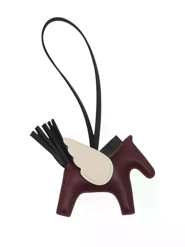 Hermès 2025 Milo Lambskin And Swift Grigri Rodeo Pegase Bag Charm Pm Key Chain - Red