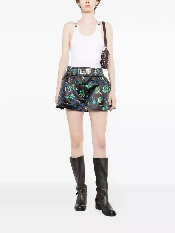 Sacai Floral-print Satin Shorts