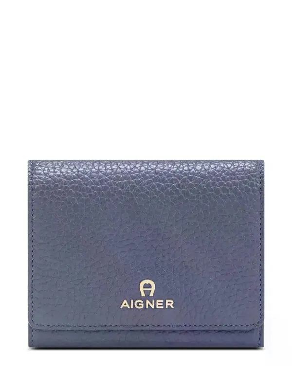 AIGNER Ivy Grained Leather Wallet - Blue