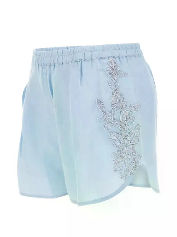 MAURIZIO MYKONOS Floral Embroidered Shorts