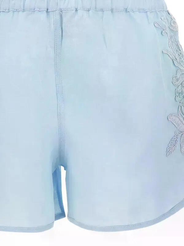 MAURIZIO MYKONOS Floral Embroidered Shorts