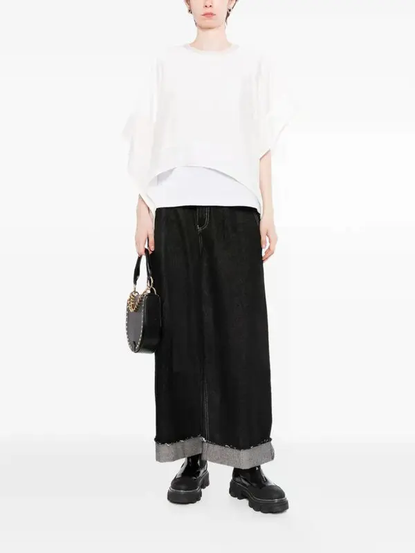 Sacai Layered Design Crew Neck Top - White