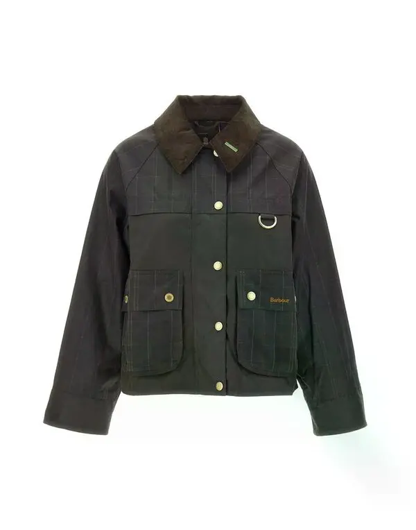 Barbour Spey Tartan-collar Waxed Jacket