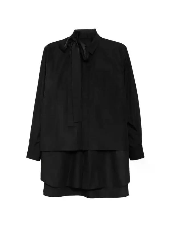 Sacai Pussy-bow Layered Shirt - Black