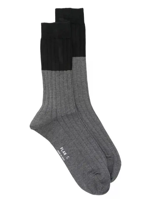 Plan C Ribbed Two-tone Socks