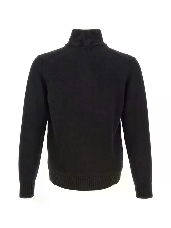 KANGRA Buttoned-collar Ribbed-knit Sweater