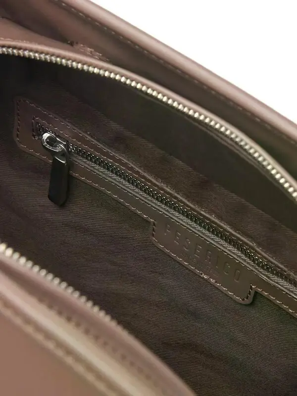 Peserico Logo-debossed Calf Leather Tote Bag