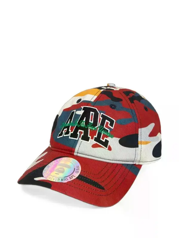 AAPE BY *A BATHING APE Logo Camouflage Baseball Cap - Red