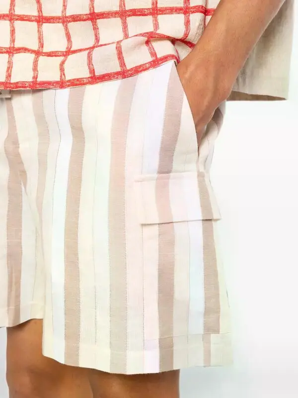 YOUNG N SANG Striped Cargo Shorts