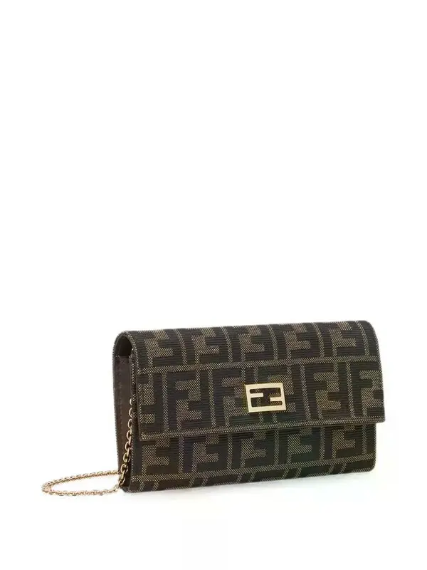 Fendi Tube Continental Logo Chain Wallet