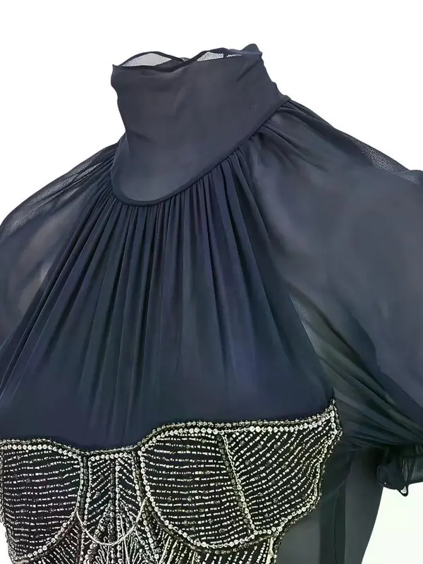 Attico Bead-embellished Silk Top