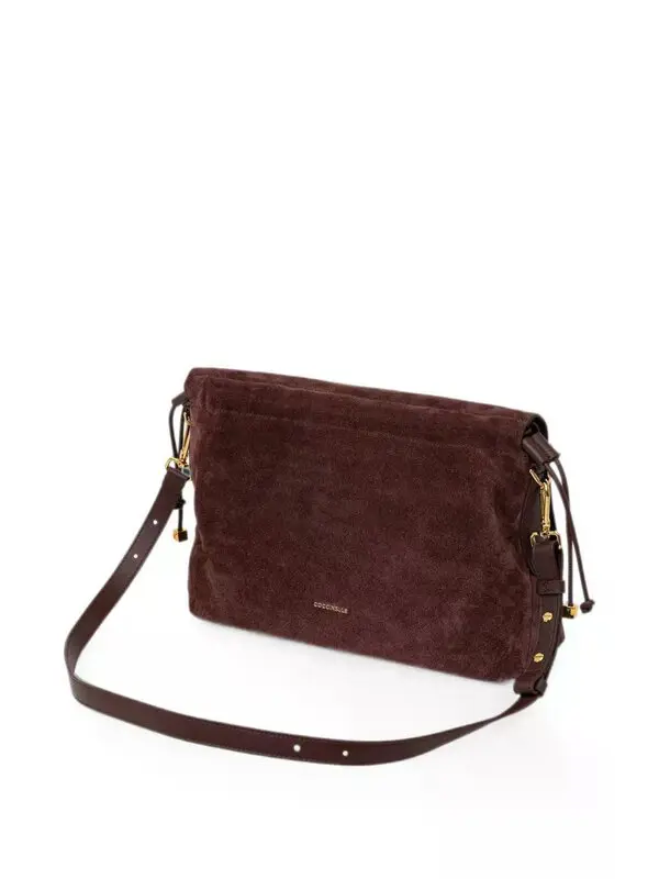 COCCINELLE Suede Logo-embossed Shoulder Bag - Brown