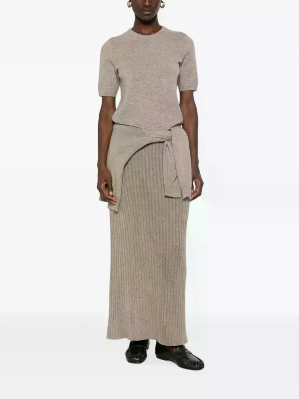 Eric Bompard Ribbed Cashmere Maxi Skirt