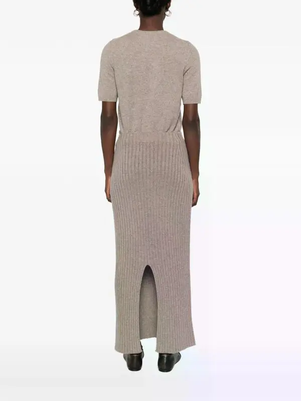 Eric Bompard Ribbed Cashmere Maxi Skirt