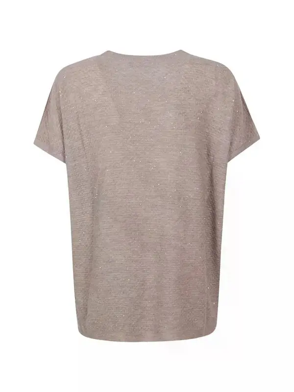 Fabiana Filippi Short Sleeve Sequin Embellished Top